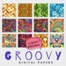 70s Groovy Digital Paper Pack, Retro Hippie Designs (75 PNG Files) - Etsy