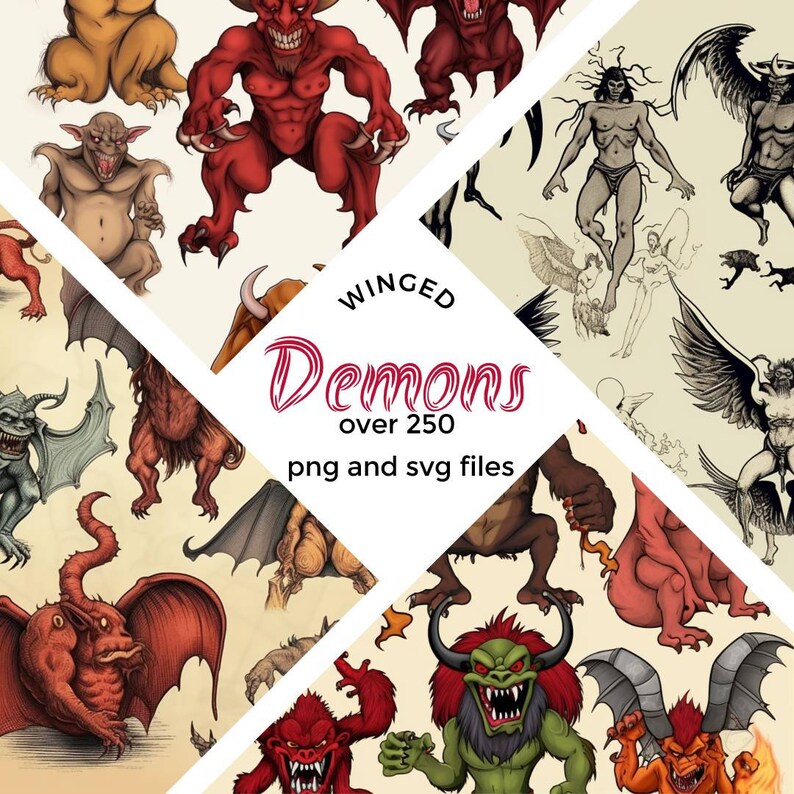 Devils Demons Monsters Png Svg Digital Download Horror Ocult Creepy ...