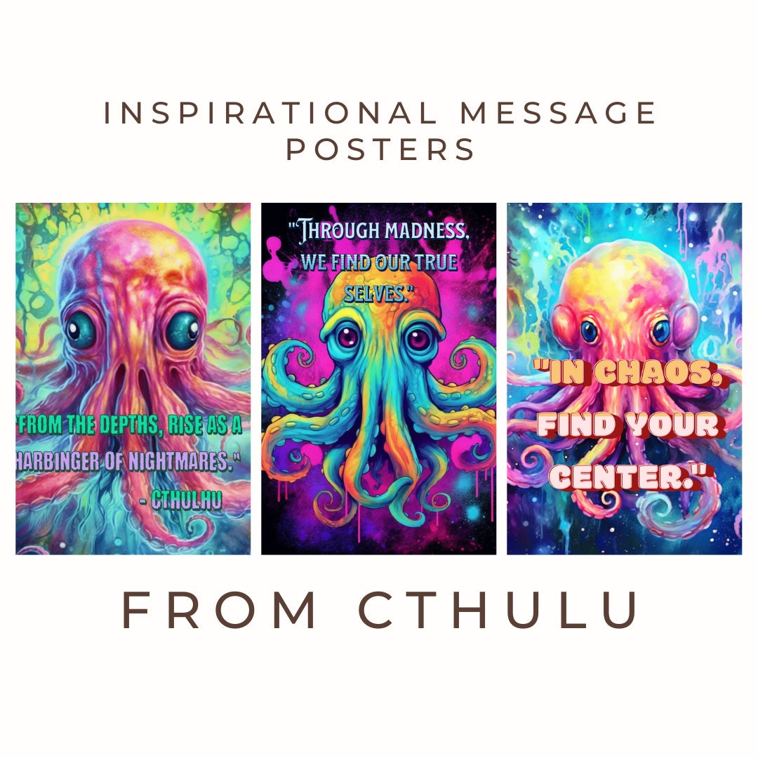 Cthulu Motivational Poster Eldritch Horror Hustle Poster Productivity ...