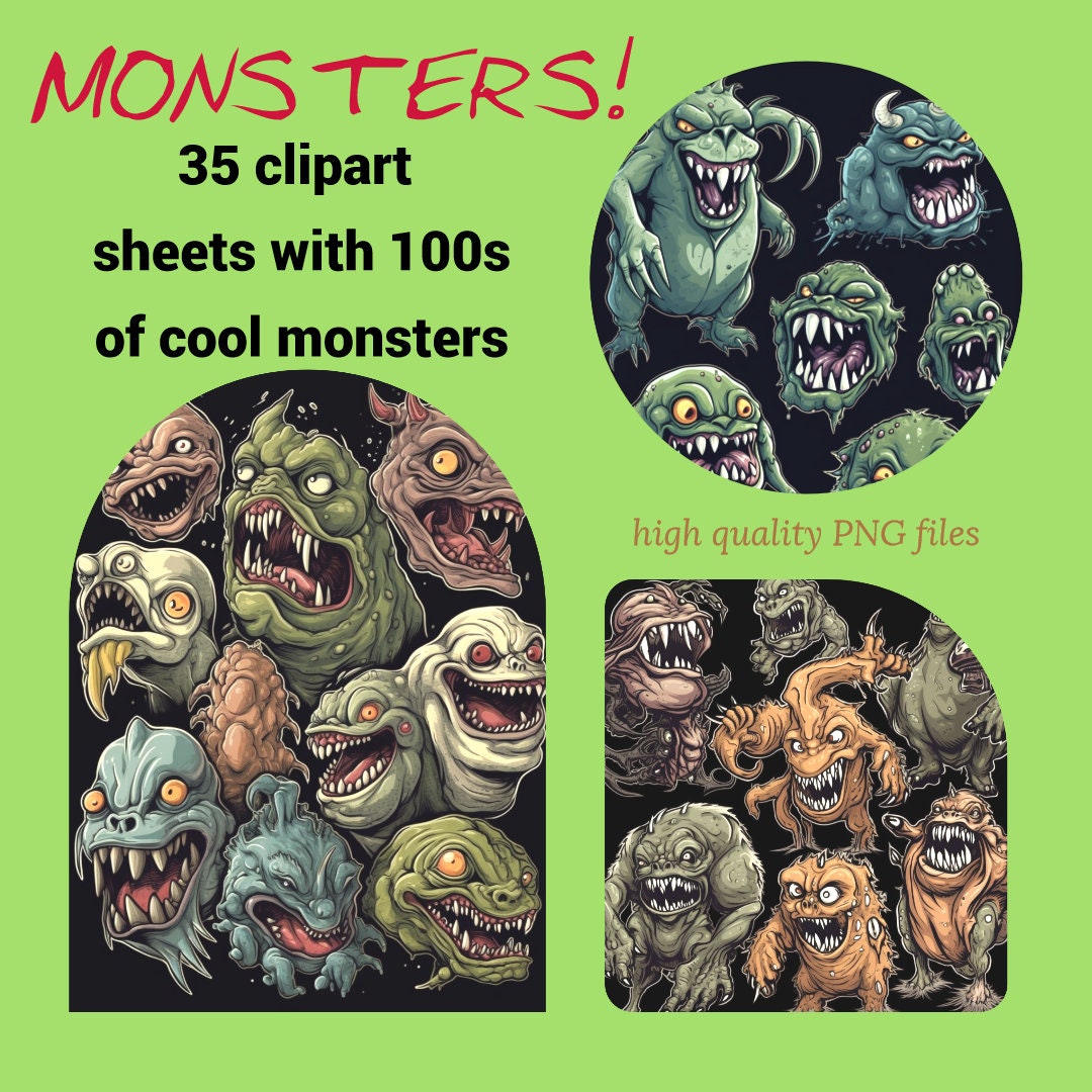 Zombie Monster Png Bundle Monsters Creepy Bundle Commercial Use Horror ...