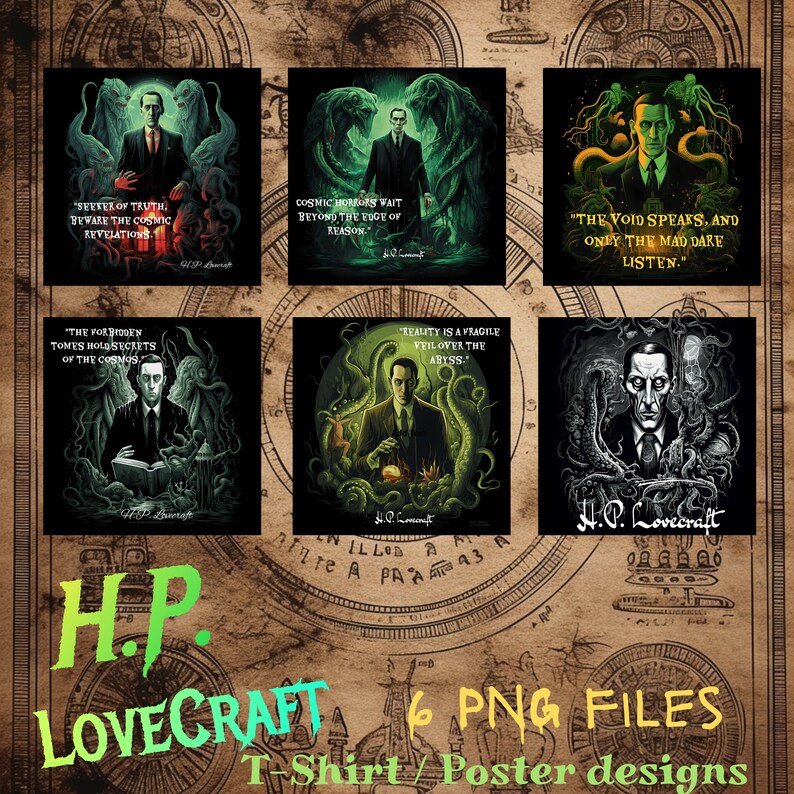 H.p. Lovecraft Tshirt Design Poster Png File Digital Download Cosmic ...