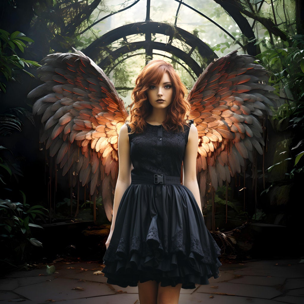 Angel Wings Gothic Garden Digital Photo Backdrop Maternity Digital ...