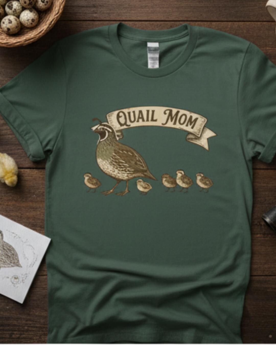 Quail Mom T-shirt | Quail Mother Bird Design - Etsy