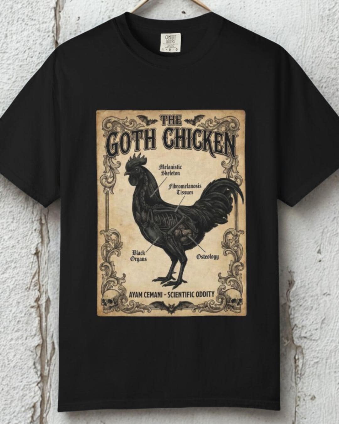 Ayam Cemani Goth Chicken Shirt, Cute Funny Chicken Graphic Tee for Farm ...