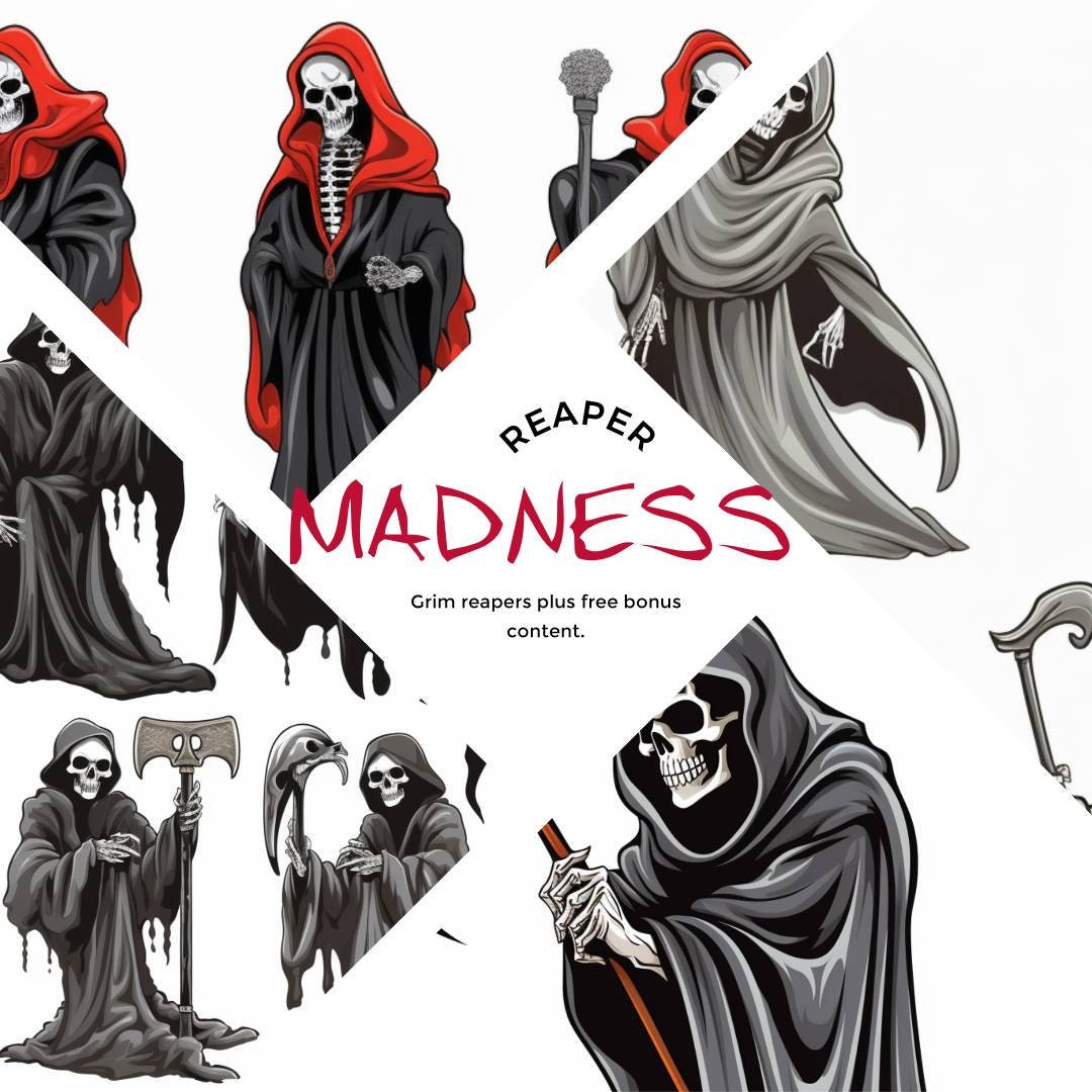 GRIM REAPER Bundle Reaper Svg Png Death Clipart Halloween Birthday ...