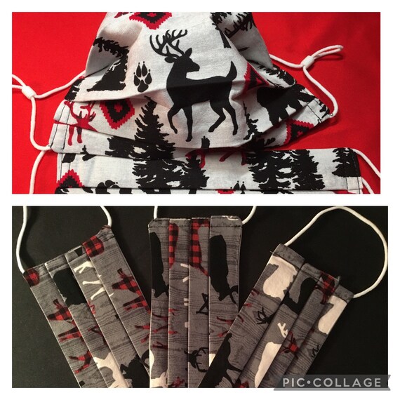 Deer Face Mask Kids and Adult Sizes 2 N 1 Mask Woodsie | Etsy