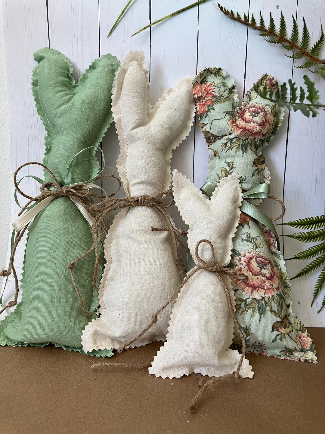 Handmade Stuffed Bunny: Sage Green Farmhouse Decor - Etsy