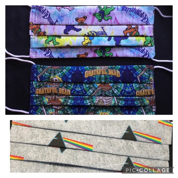 Grateful Dead Face Mask Pink Floyd Face Mask Reversible | Etsy