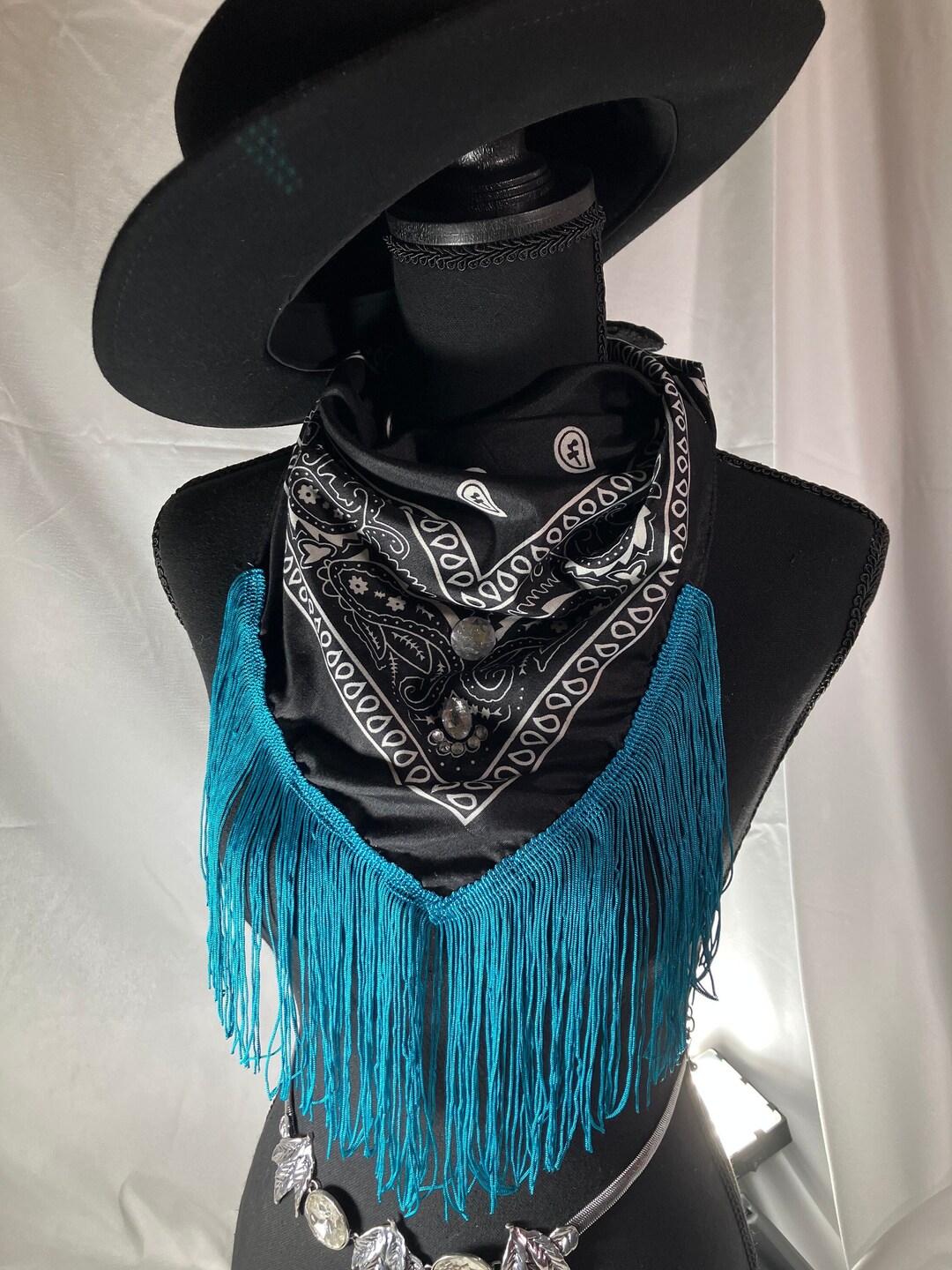 Fringe Bandana With Gemstones~ Bandana With Fringe and Bling- Cosmic ...