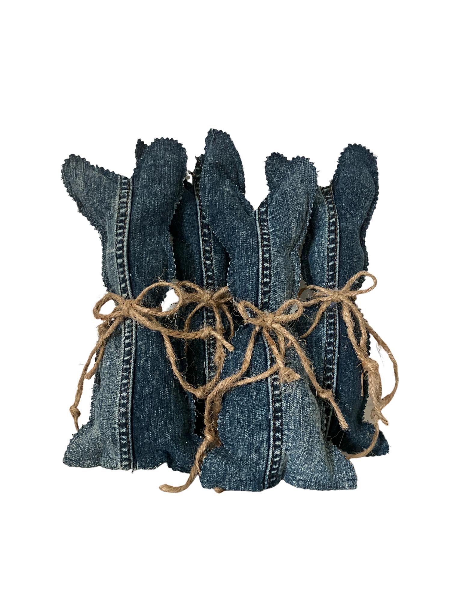 Denim Bunny Decor: Handmade Farmhouse Jute Accents Bowl Filler - Etsy