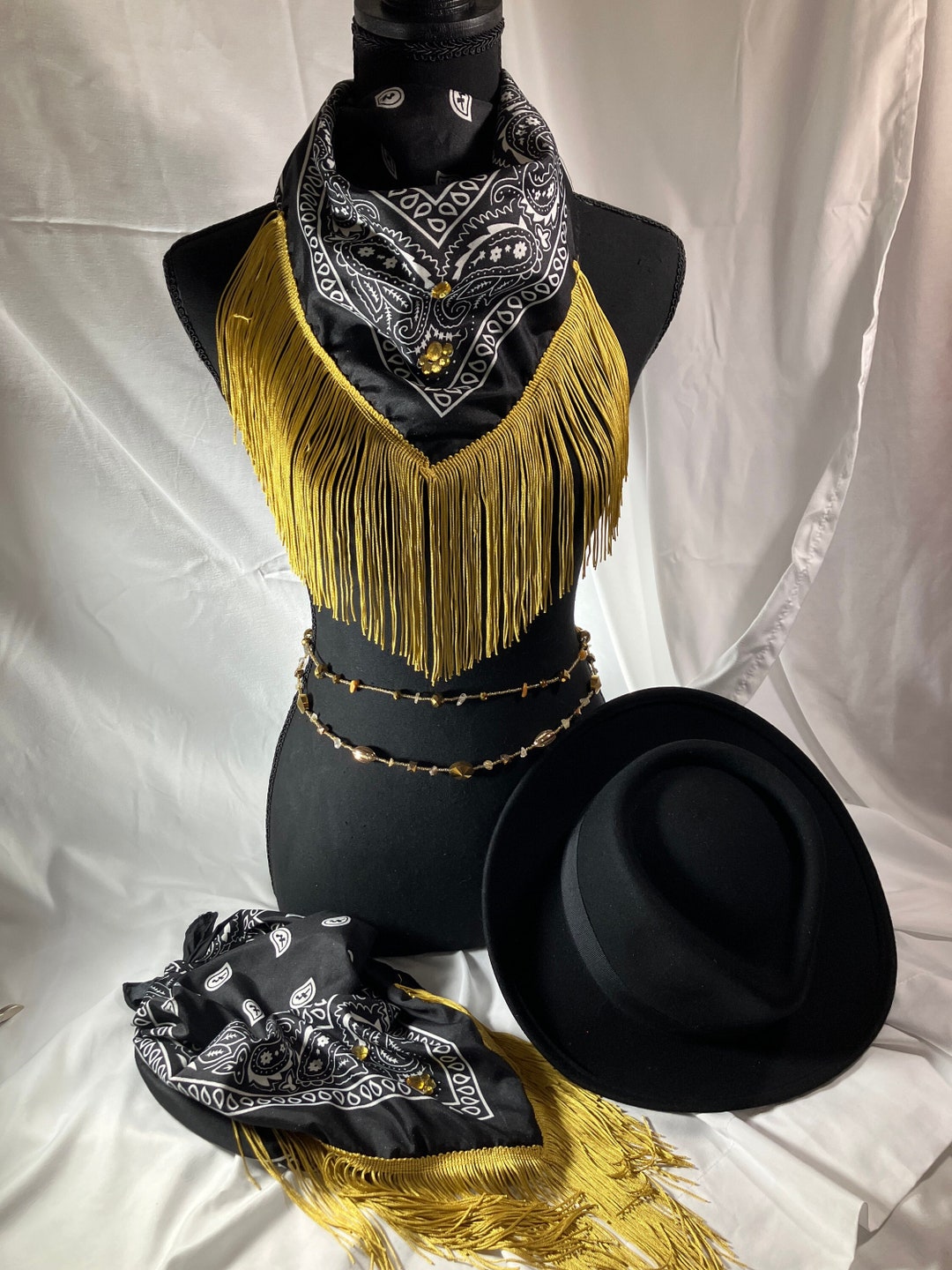 Game Day Bandana~ Superbowl~fringe Bandana With Gemstones~ Cowboy ...
