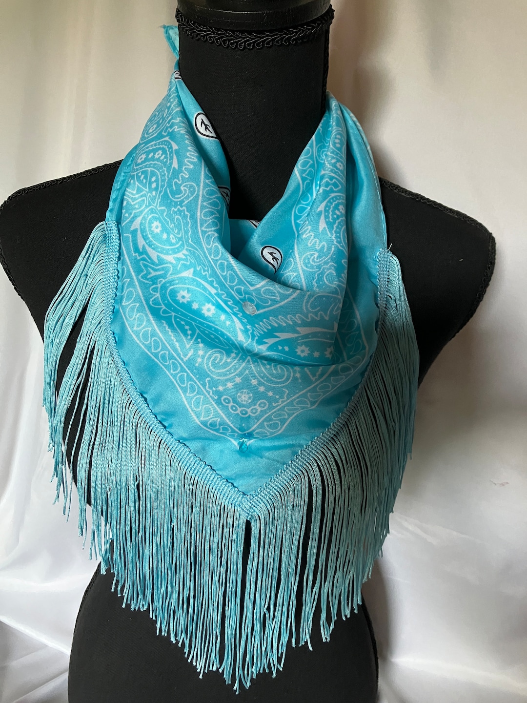 Blue Bandana With Fringe- Lets Go Boy's - It's a Boy- Bachlorette or ...