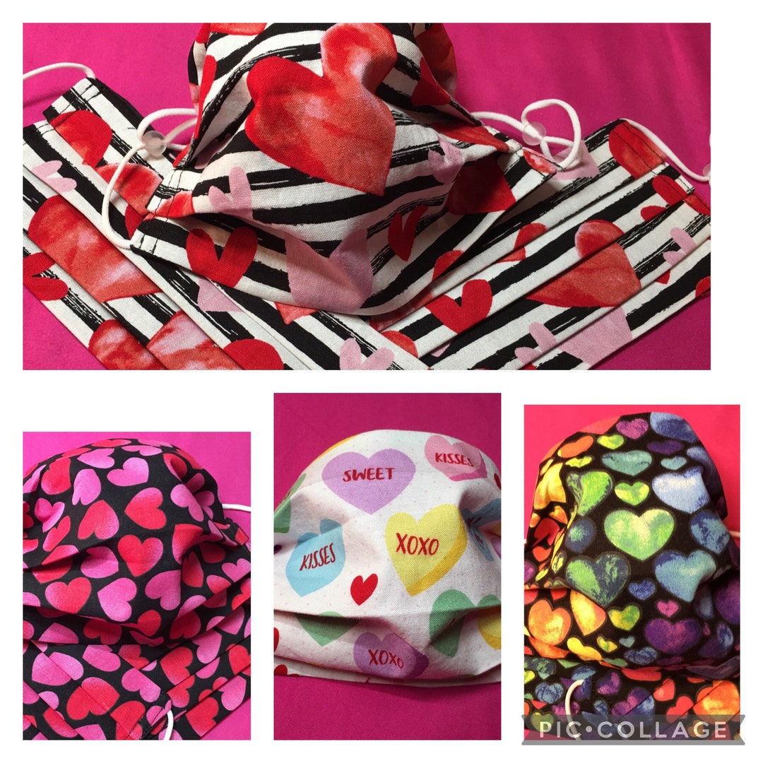 Valentine Face Mask / Heart Mask I LOVE YOU Valentines Mask reversible ...