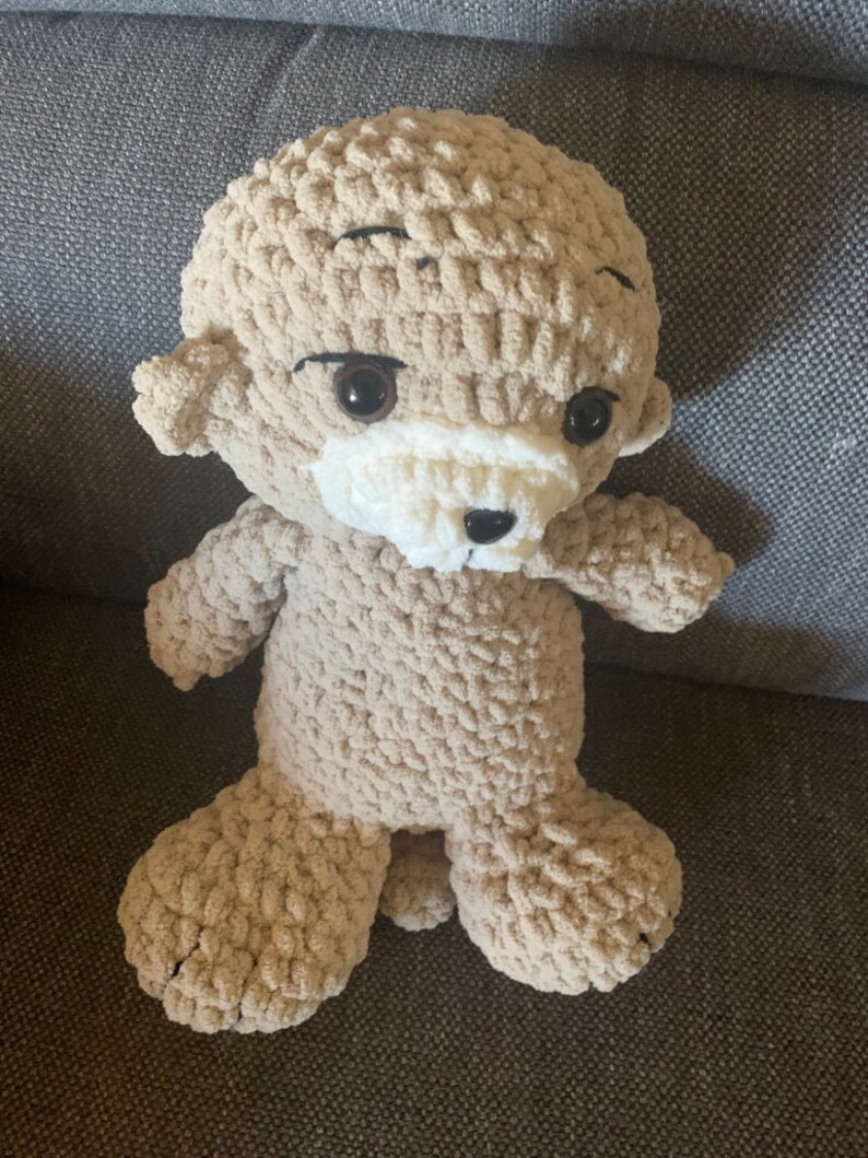 Soft Chunky Crochet Sea Otter Plushie Amigurumi Fluffy Chubby Stuffed ...