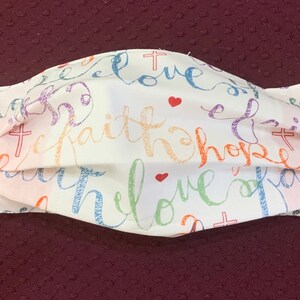 Faith Hope and Love White and Coral Multicolored Cotton Reversible ...