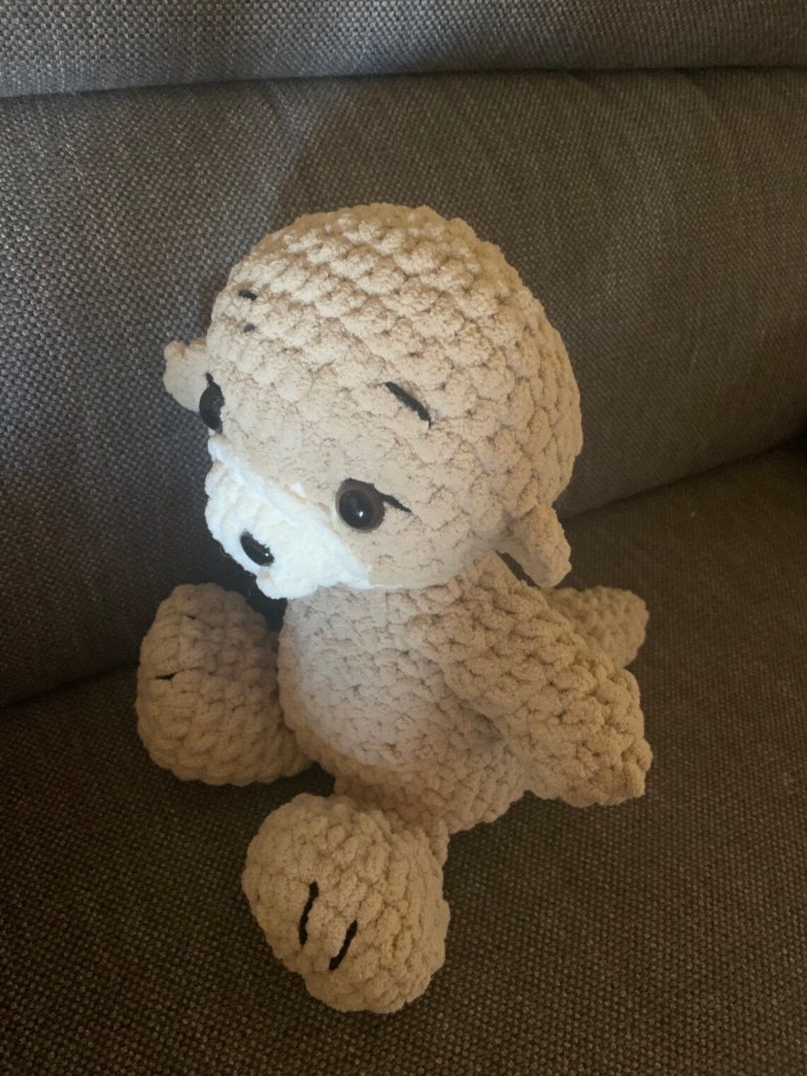 Soft Chunky Crochet Sea Otter Plushie Amigurumi Fluffy Chubby Stuffed ...