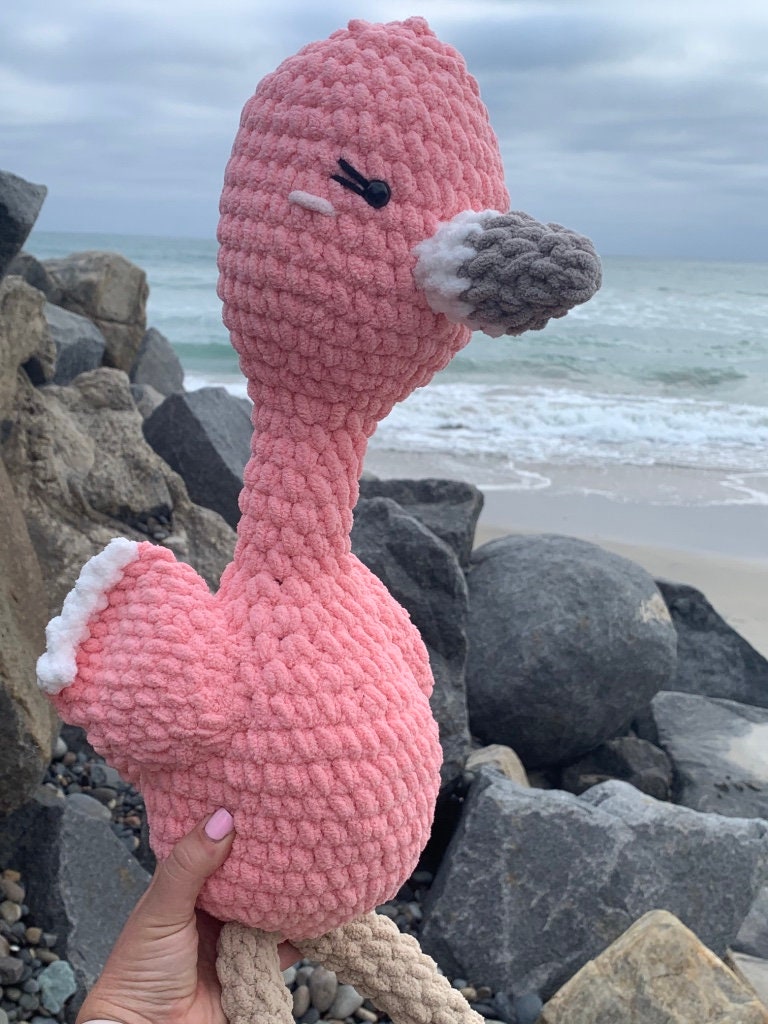 Soft Chunky Crochet Flamingo Plushie Amigurumi Fluffy Chubby Stuffed - Etsy
