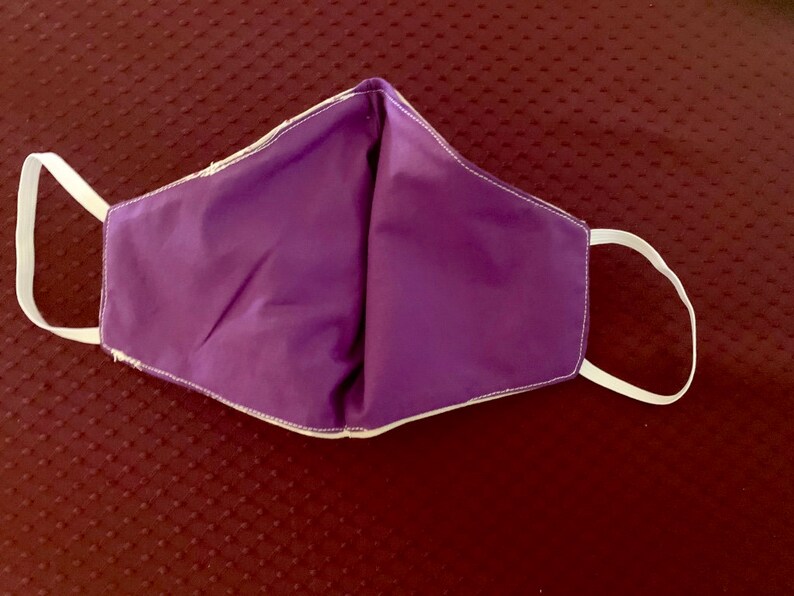 Purple and Gray Fitted Reusable Face Mask (adult S/M) - Etsy