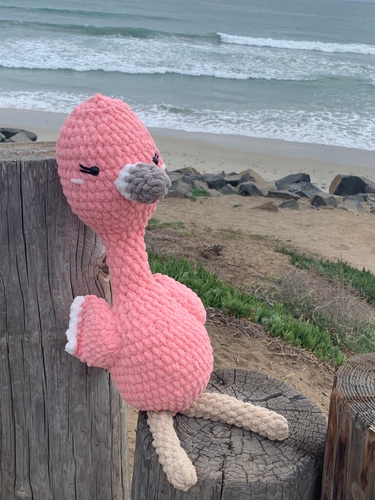 Soft Chunky Crochet Flamingo Plushie Amigurumi Fluffy Chubby Stuffed - Etsy