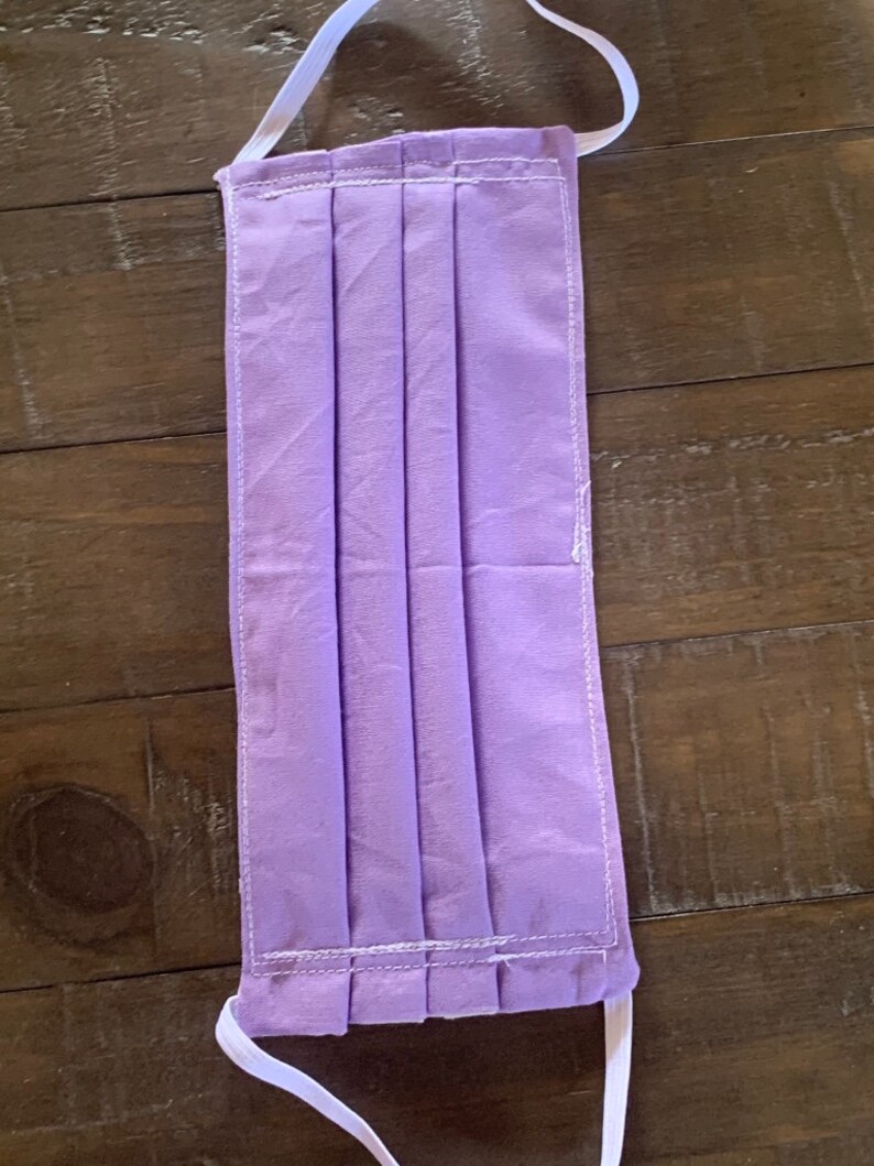 Purple and Gray Pleated Reusable Mask - Etsy