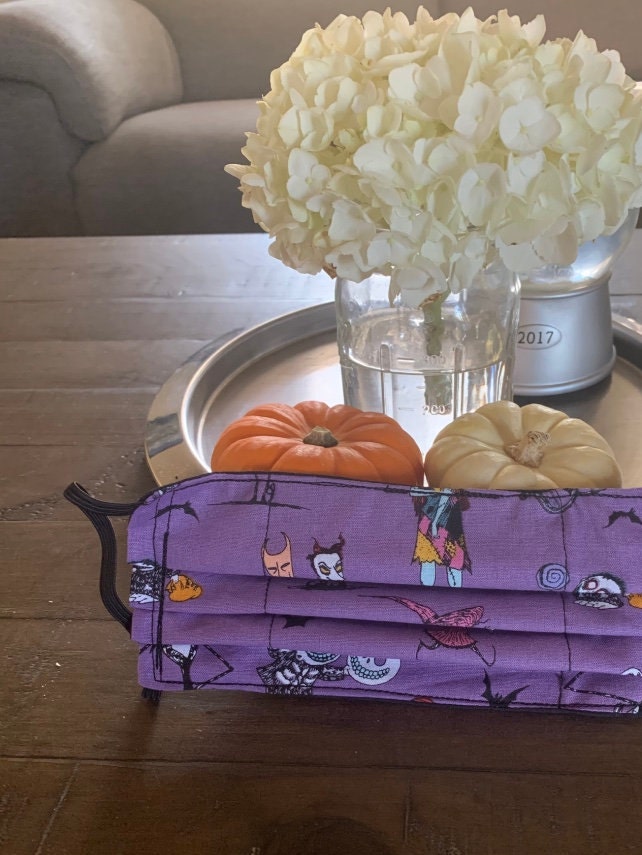 NBC Nightmare Before Christmas Purple Pleated Mask With Filter - Etsy