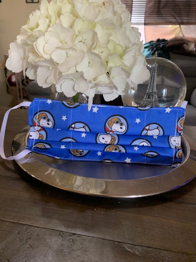 Peanuts Character Charlie Brown Snoopy Red Baron Pleated Reusable Face ...