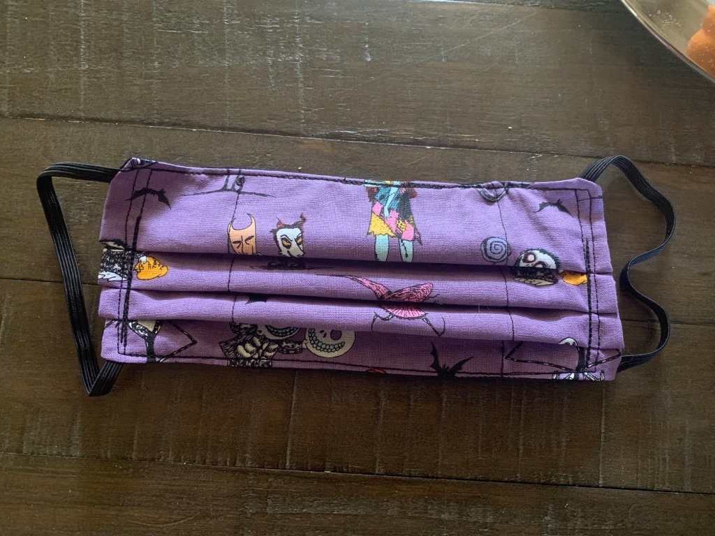 NBC Nightmare Before Christmas Purple Pleated Mask With Filter - Etsy