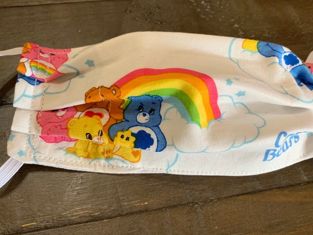 Care Bears Pleated Reusable Face Mask With Filter Adjustable Ear Loops ...