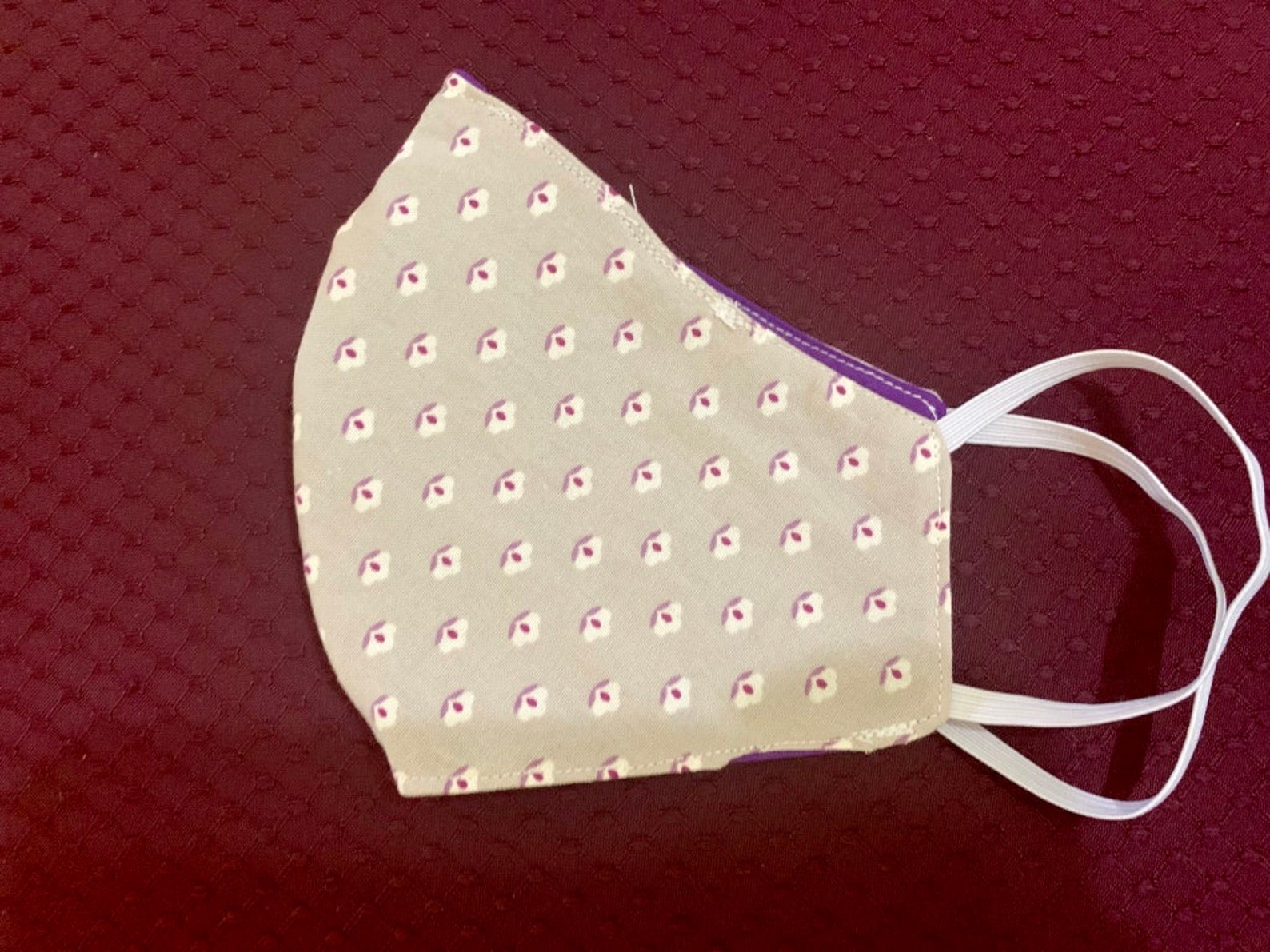 Purple and Gray Fitted Reusable Face Mask (adult S/M) - Etsy