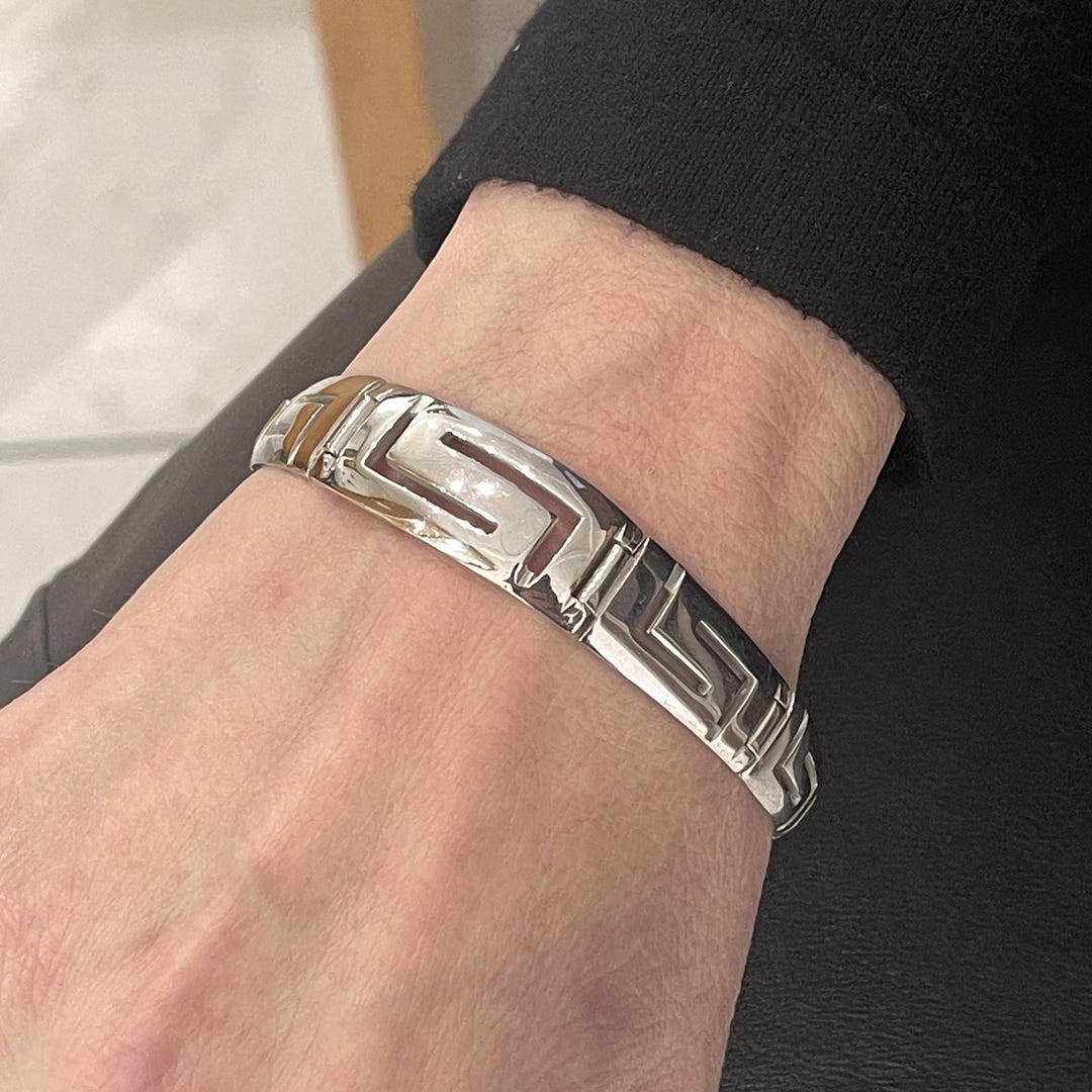 Greek Meander Bracelet Sterling Silver - Etsy