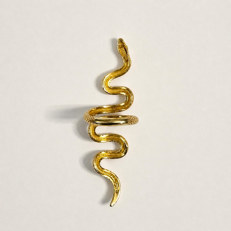 Snake Ring Gold Plated Sterling Silver Adjustable - Etsy