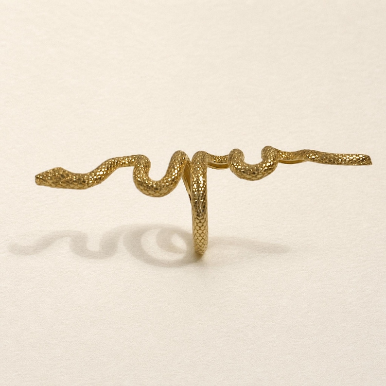 Snake Ring Gold Plated Sterling Silver Adjustable - Etsy