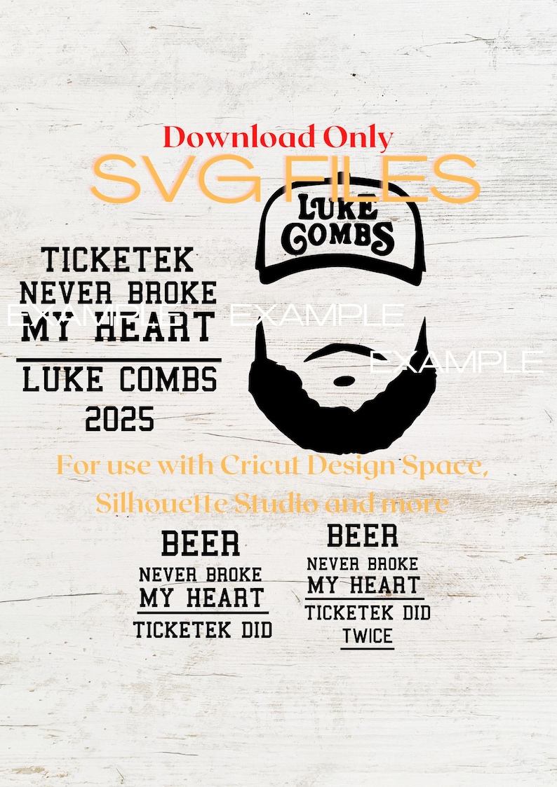 Luke Combs SVG Files Use for Tshirt Tumbler Koozie Stubby Holder - Etsy