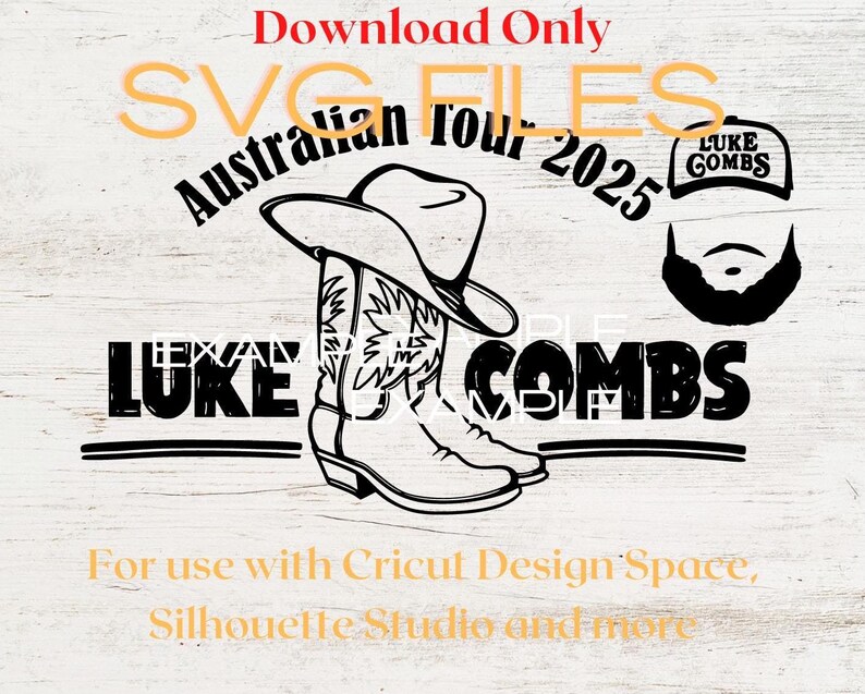 2025 Luke Combs Tour SVG Download Files Shirt Hat Jumper Stubby Holder ...