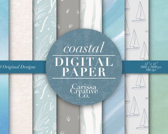Coastal Scrapbook Paper - Etsy