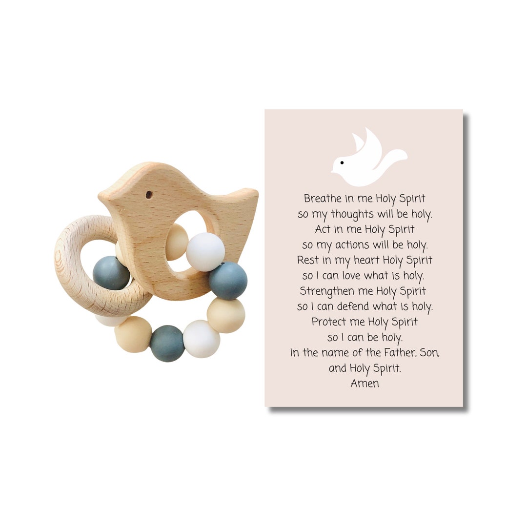 HOLY SPIRIT RATTLE Framable Prayer Card Baptism Gift Baby Shower Gift ...