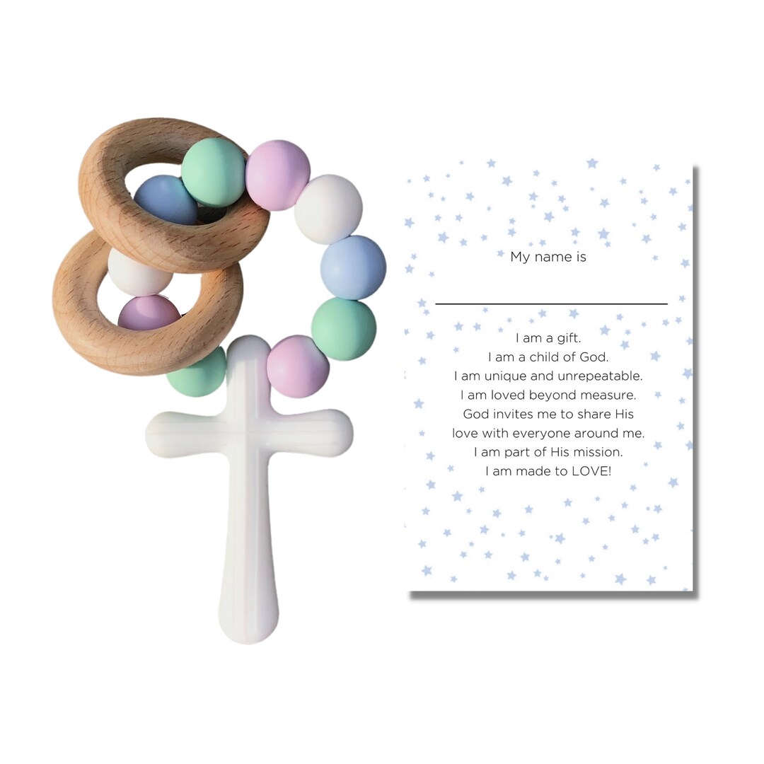 Child of God Baby Rosary | Silicone Beads and Beech Wood - Etsy