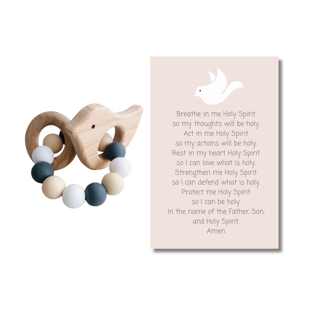 HOLY SPIRIT RATTLE 4x6 Framable Prayer Card Baptism Gift Baby Shower ...