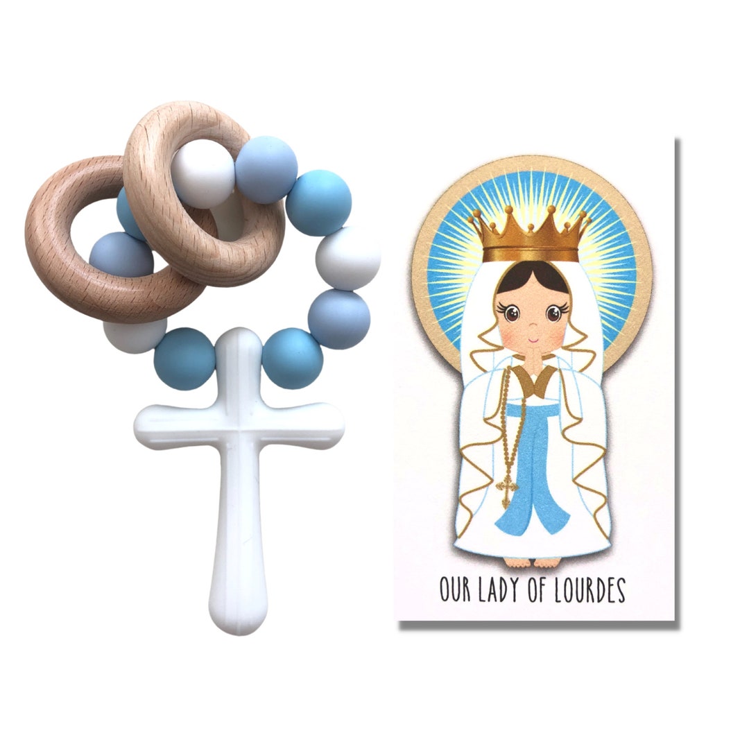 Our Lady of Lourdes Baby Rosary | Silicone Beads and Beech Wood - Etsy
