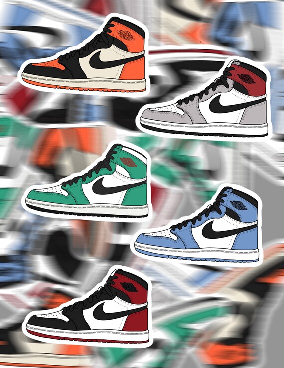 Air Jordan 1 Stickers // Vintage Stickers Sneaker Stickers | Etsy