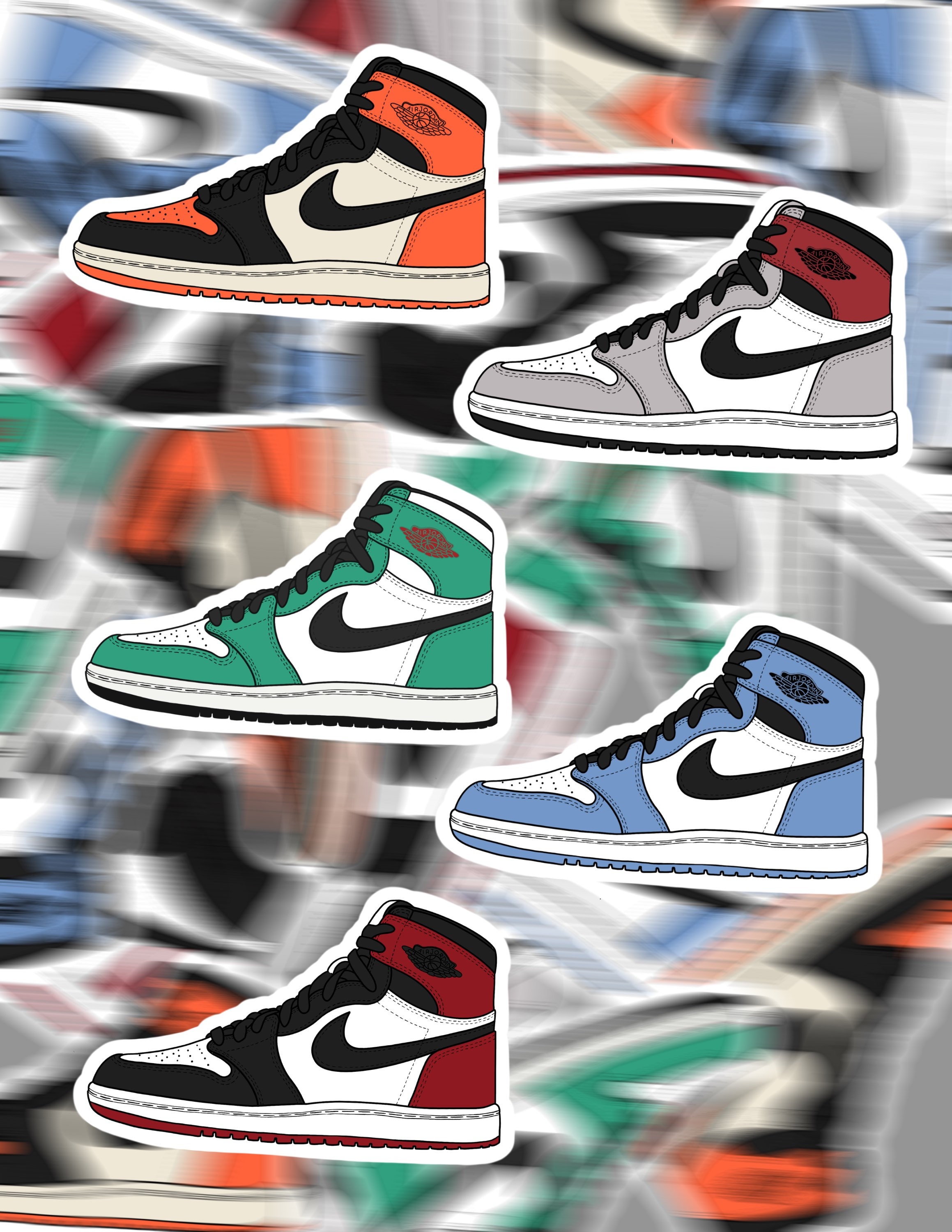 Air Jordan 1 Stickers // Vintage Stickers Sneaker Stickers - Etsy