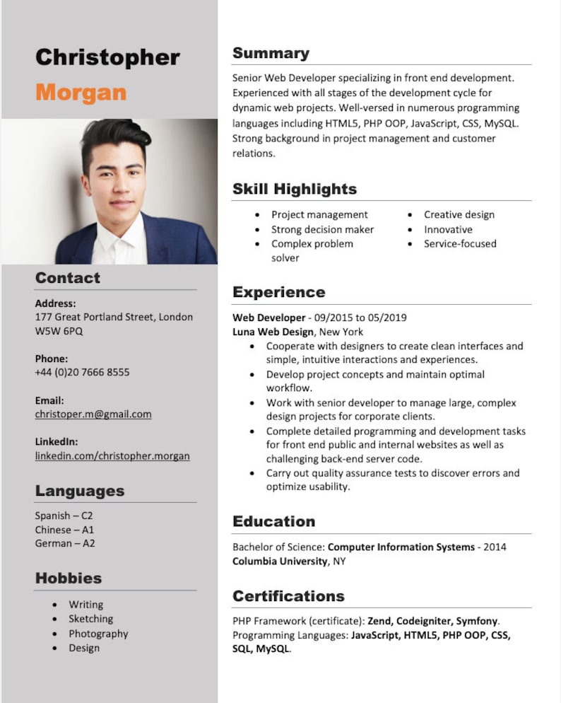 Resume Template, Resume Template Word, Resume Template Simple, Editable in Word - Etsy