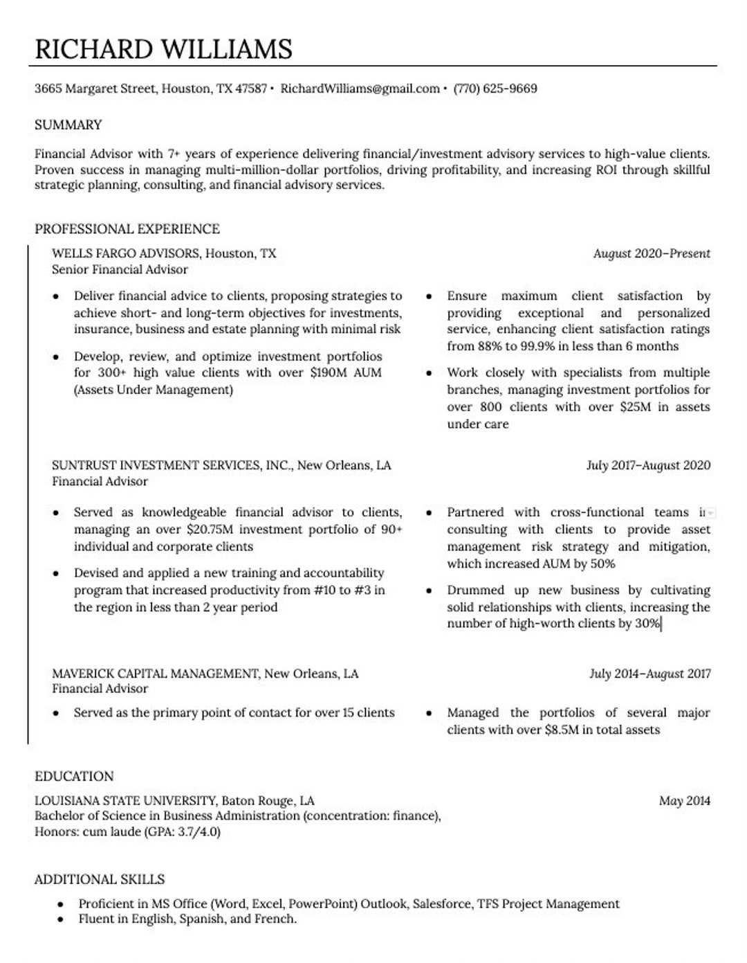 Resume Template, Resume Template Google Docs, Resume Template Simple ...