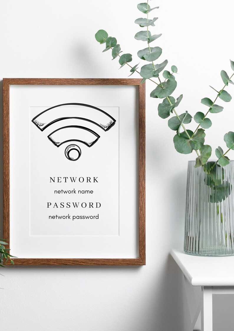 Wifi Sign, Wifi Password Sign, Wifi Password, Wifi Sign Printable ...