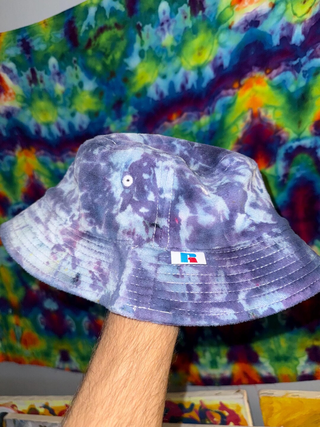 Velour Cotton Ice Dyed Bucket Hat - Etsy