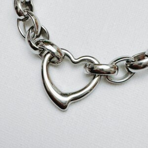 Silver Chain Heart Bracelet - Etsy