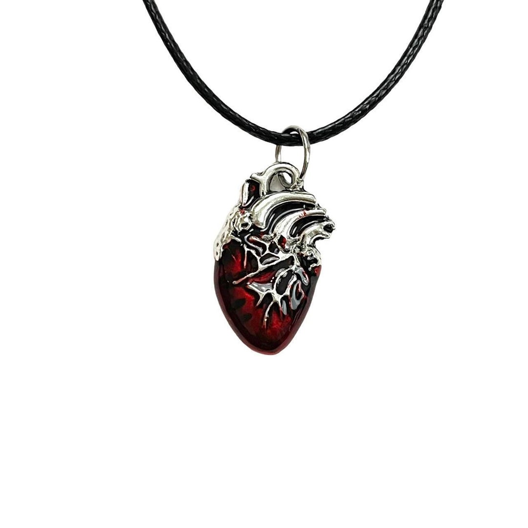 Red Anatomical Heart Necklace Y2k Grunge Necklace Heart - Etsy