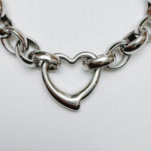 Silver Chain Heart Bracelet - Etsy