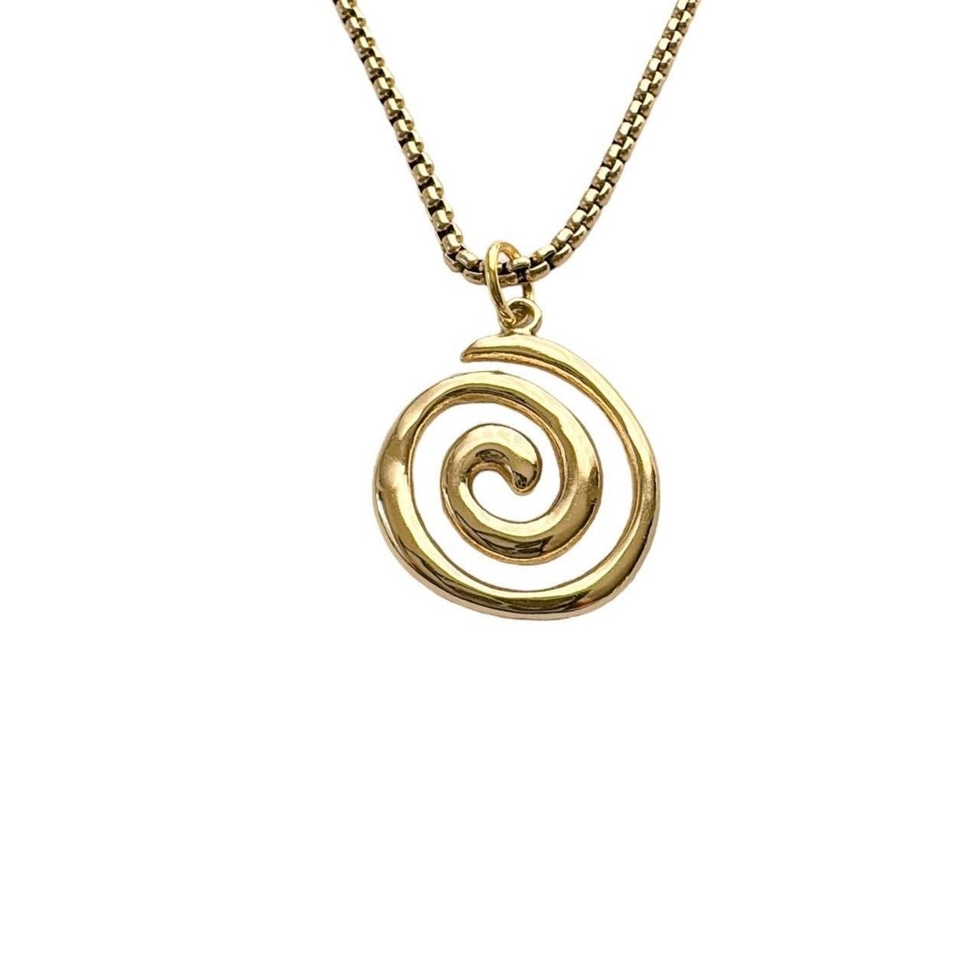 Gold Spiral Pendant Necklace Y2k Grunge Necklace Emo Punk Necklace ...