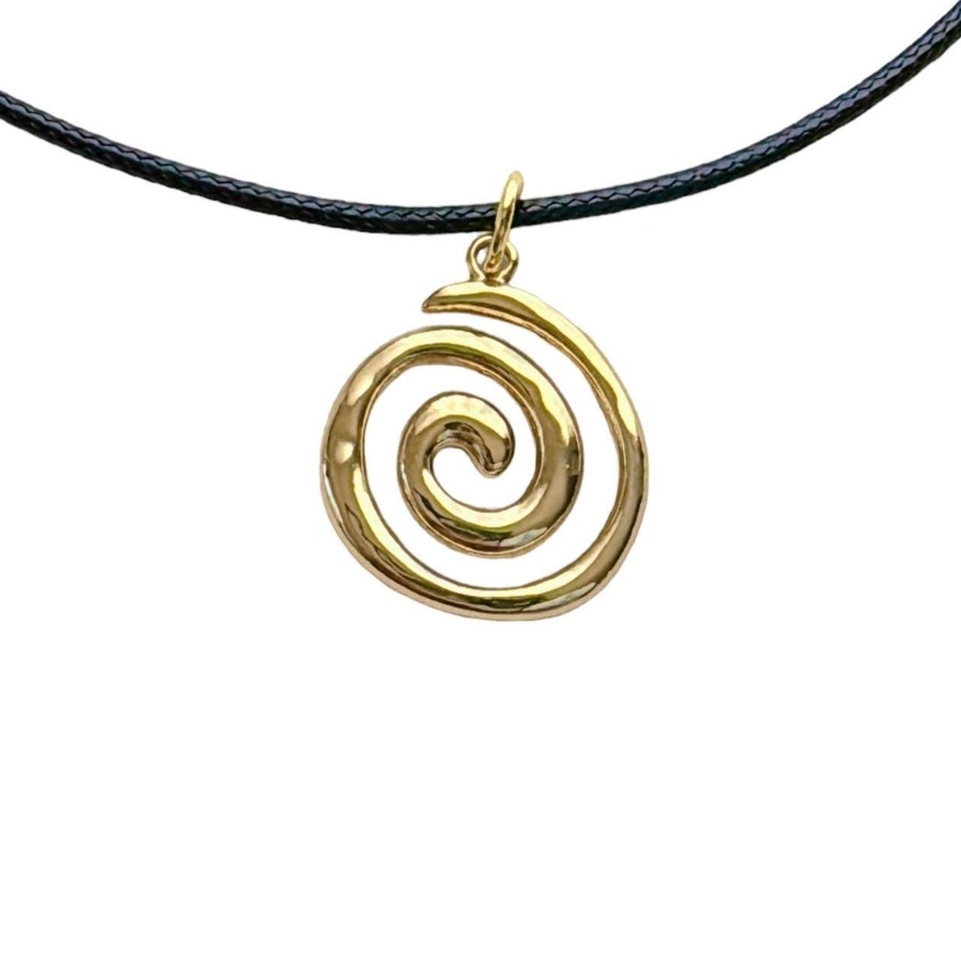 Gold Spiral Pendant Cord Necklace Y2k Grunge Necklace Emo Punk Necklace ...